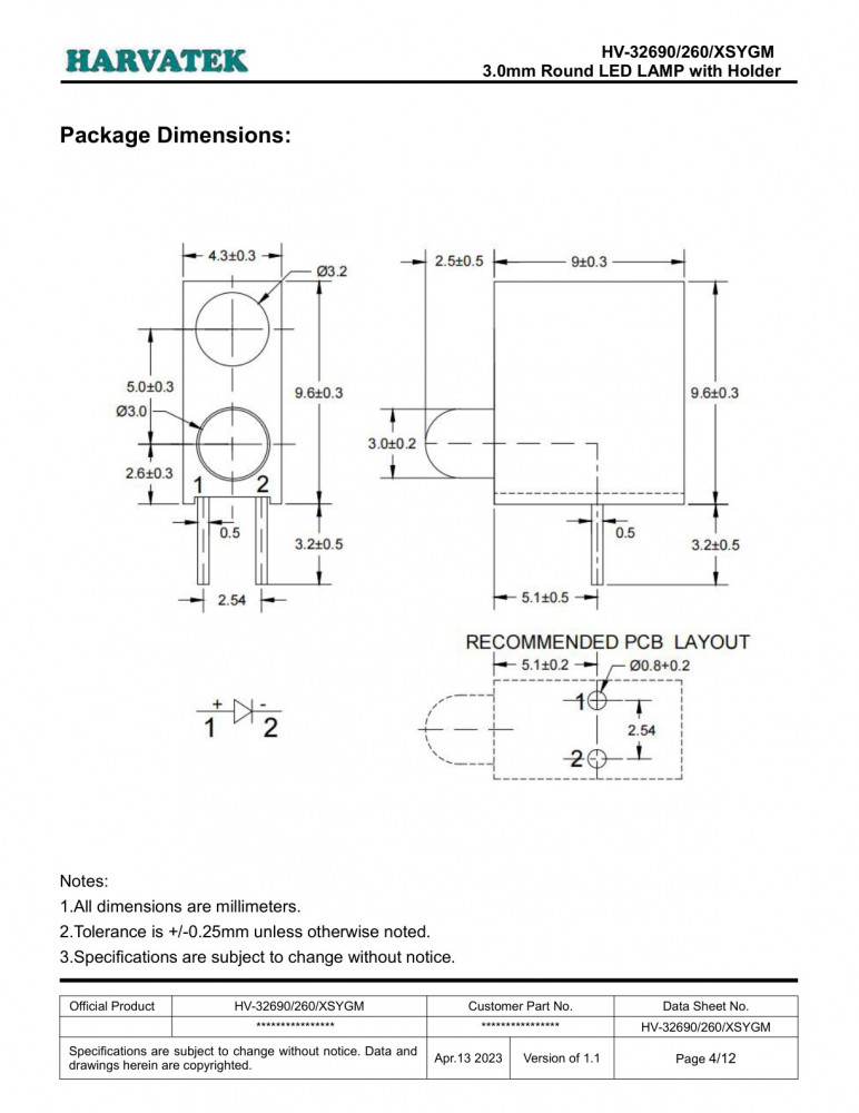 HV-32690/260/XSYGM datasheet page 4
