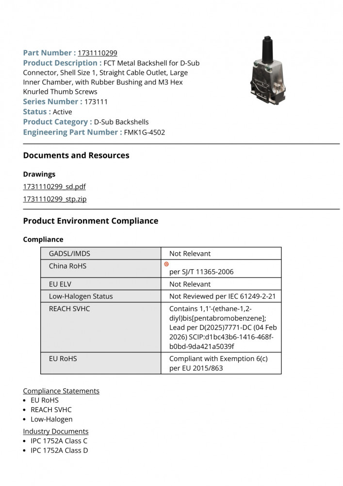 MOLEX 1731110299 technical document image 1