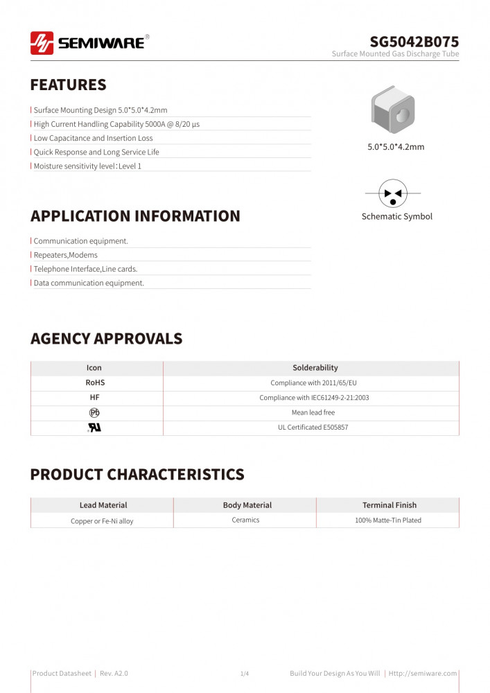 SG5042B075 datasheet page 1