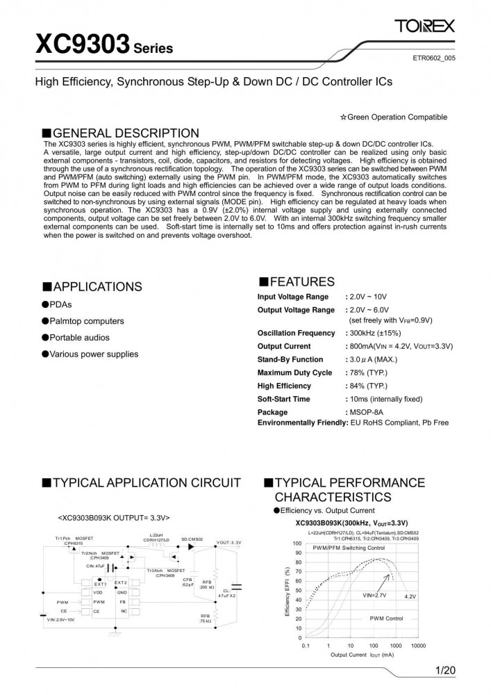XC9303B093KR-G datasheet page 1