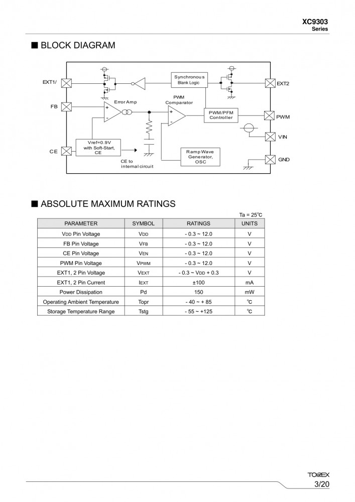 XC9303B093KR-G datasheet page 3