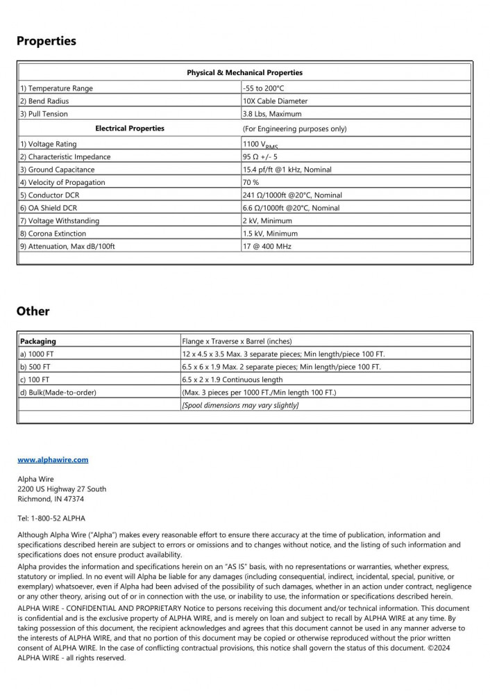 Alpha Wire 9180B CL001 technical specification page 2