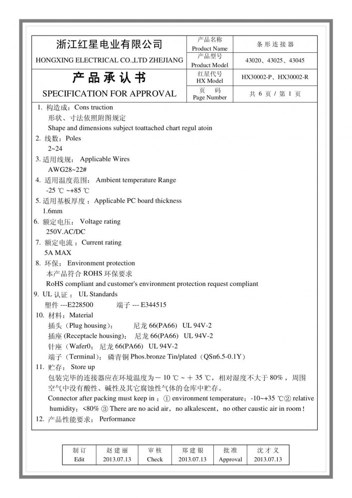 HX30002 approval document page 2