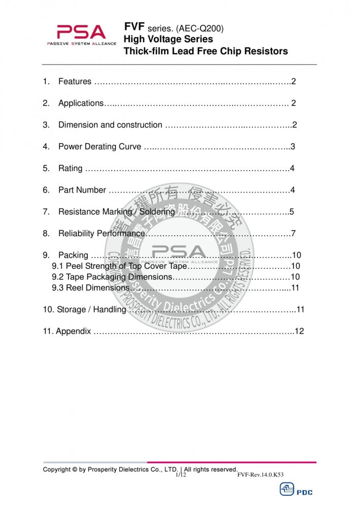 FVF series specification page 2