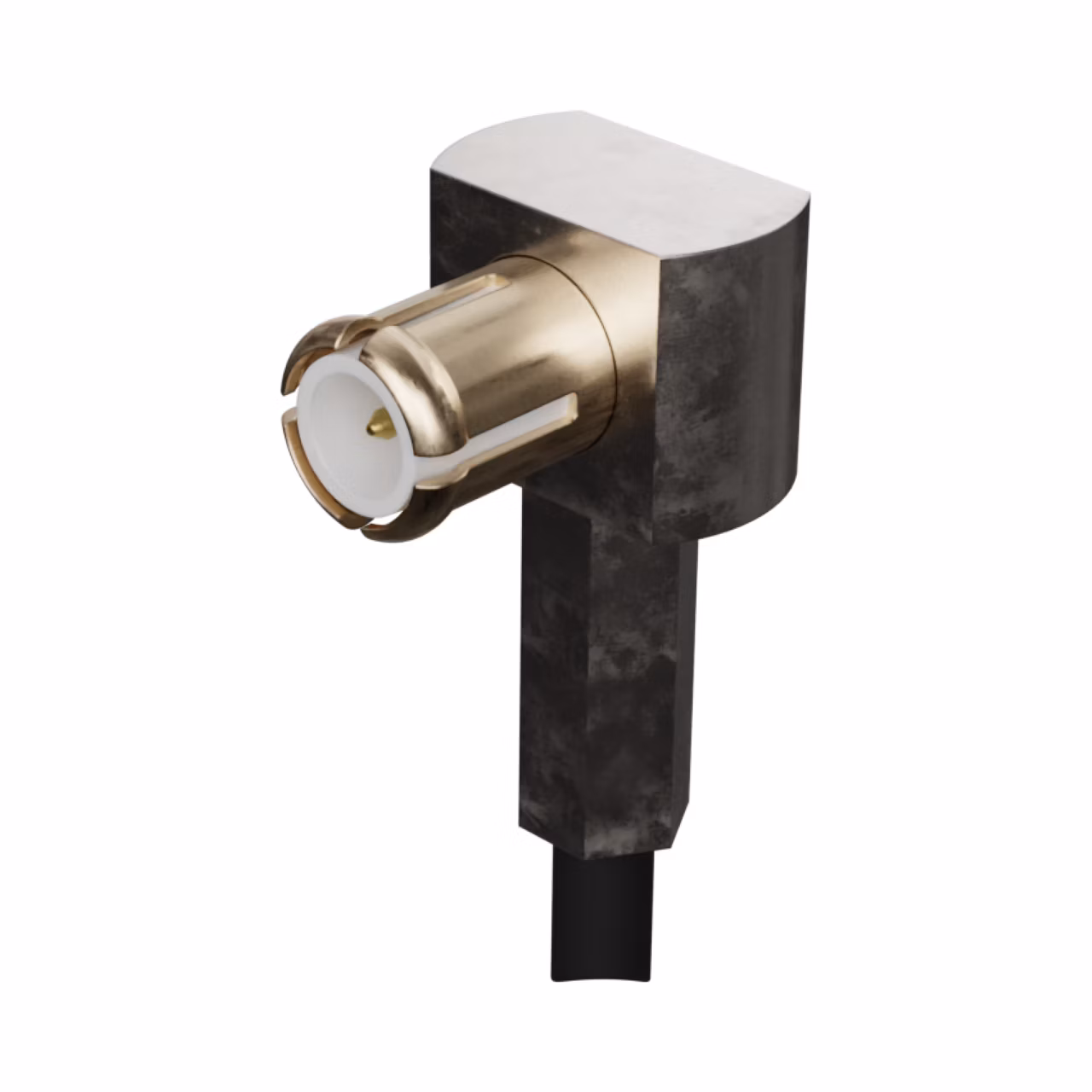 MCX Plug, Right-Angle, Crimp, RG-178/RG-196 Cable, Brass Body, Nickel (Ni) Plated, Tray, 50 Ohms for sale