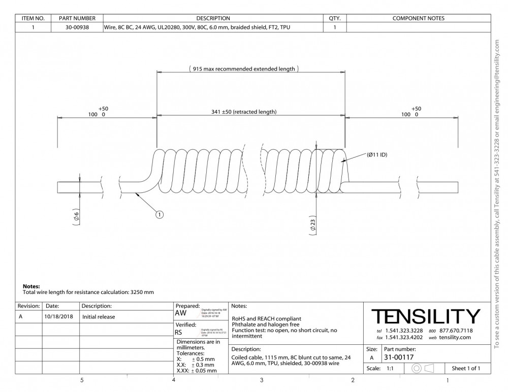 Technical drawing image for Tensility International assembly 31-00117