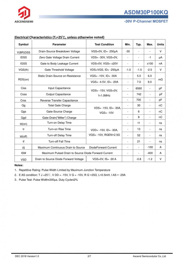 ASDM30P100KQ-R datasheet page 2