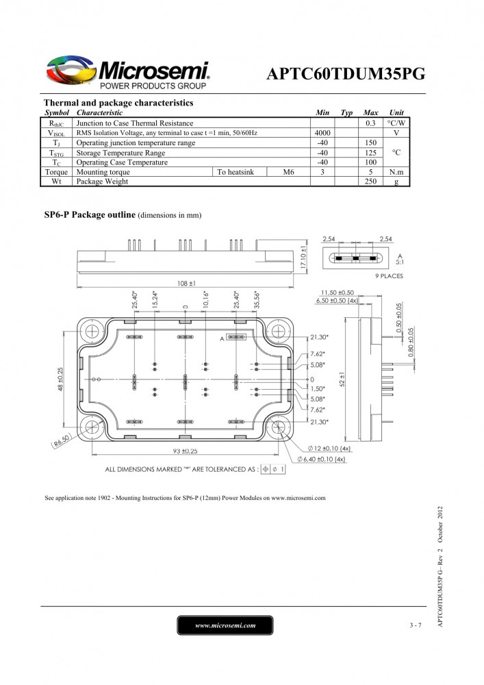 APTC60TDUM35PG datasheet page 3
