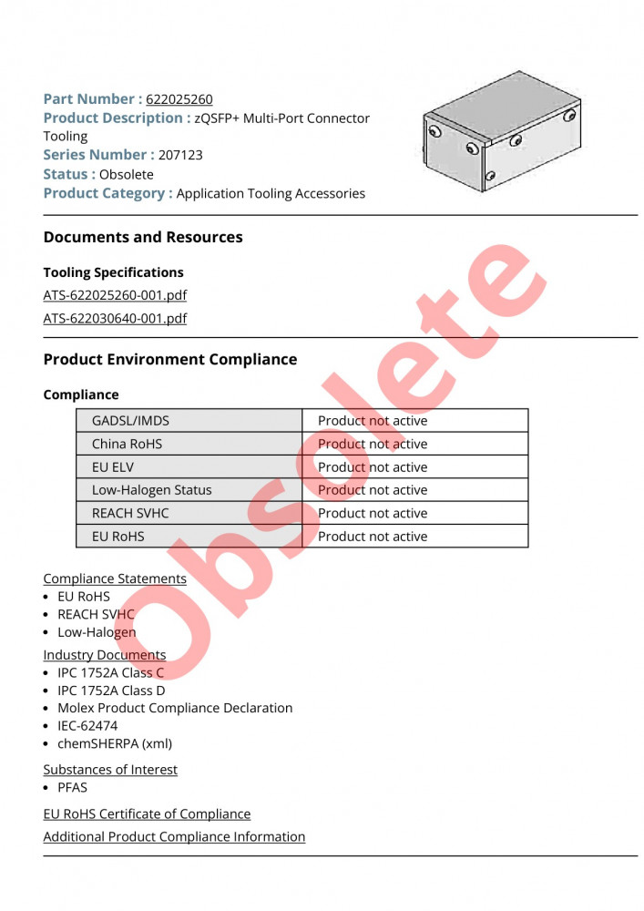 Tooling document preview, page 1