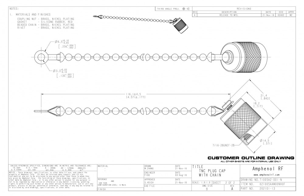 Amphenol 202101-13 technical drawing preview