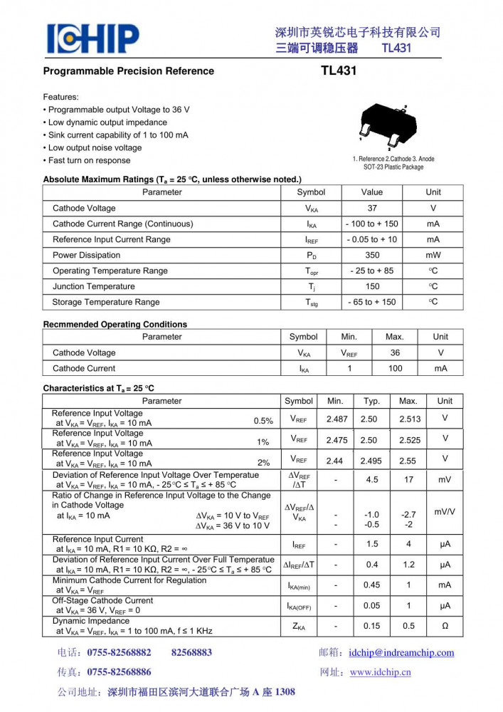 TL431 datasheet page 1