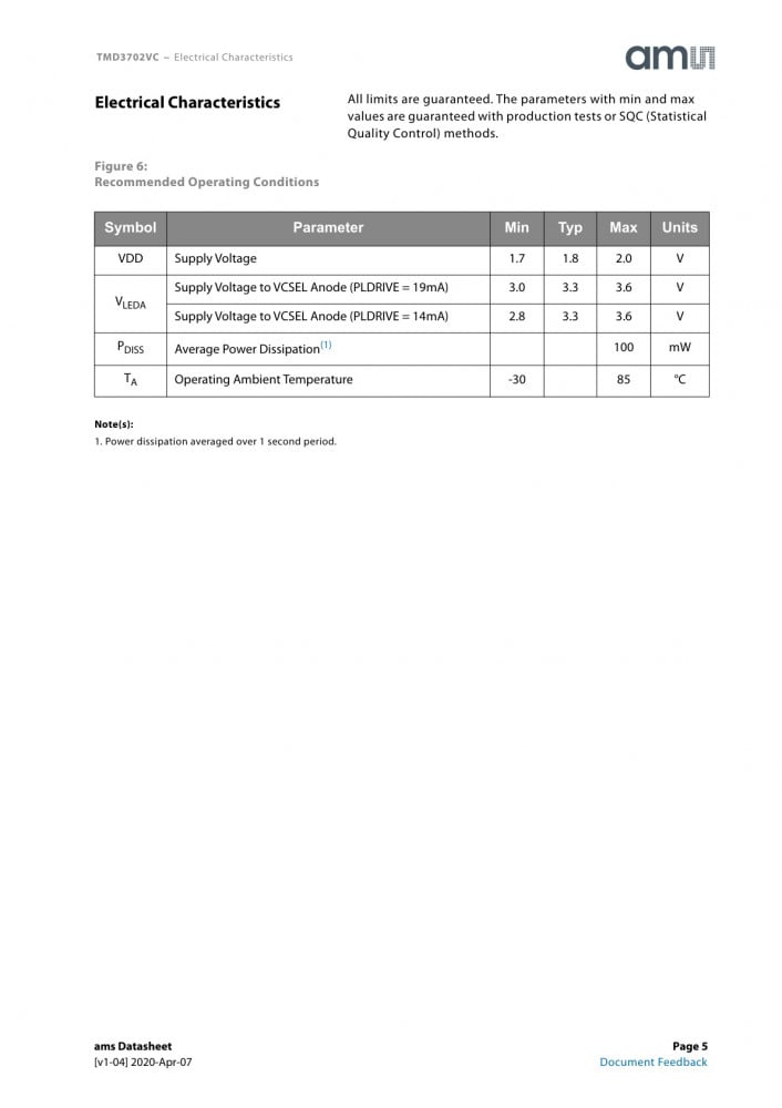 TMD37024VCM technical document page 5