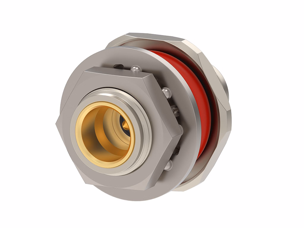 SMP Jack-to-SMP Jack Adapter, Straight, 8.00mm Length, 0.75µm Gold (Au) Plating, Tray, 50 Ohms