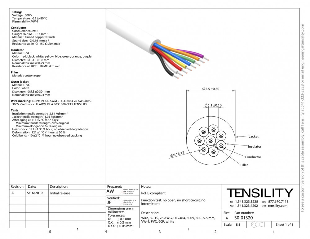 Technical drawing image for Tensility International part 30-01320