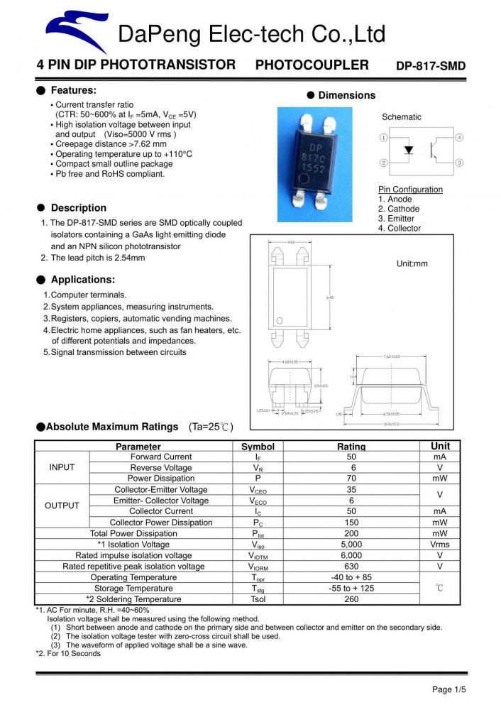 DP-817-SMD datasheet page 1