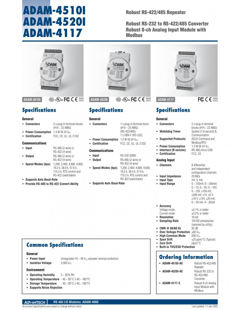 ADAM-4510I technical document page