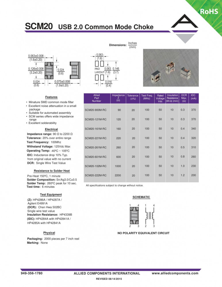 SCM20-900M-RC product documentation page