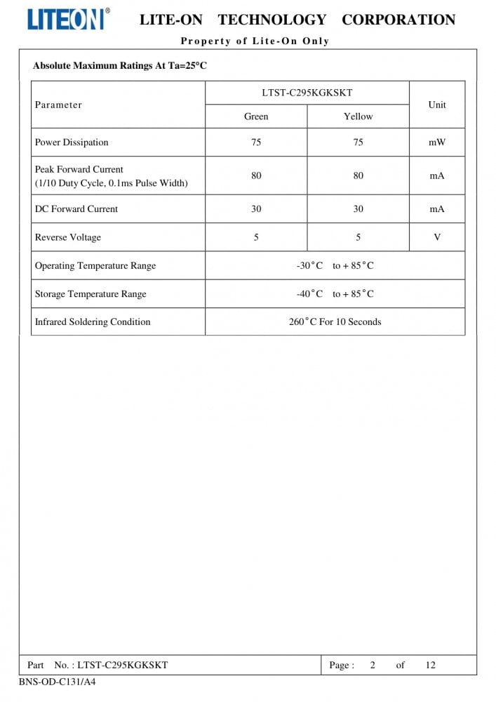 LTST-C295KGKSKT datasheet page 3