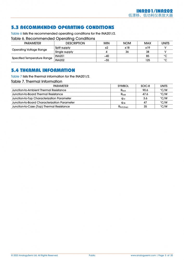 INA202ASOIC8 datasheet page 5
