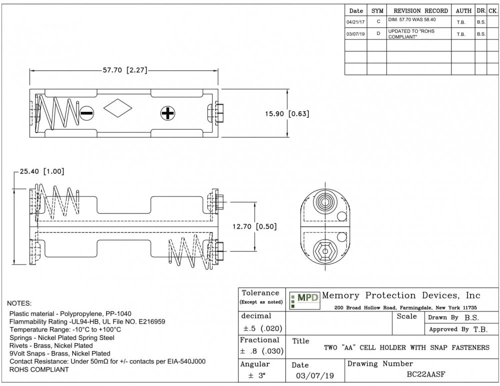 MPD BC22AASF technical drawing preview