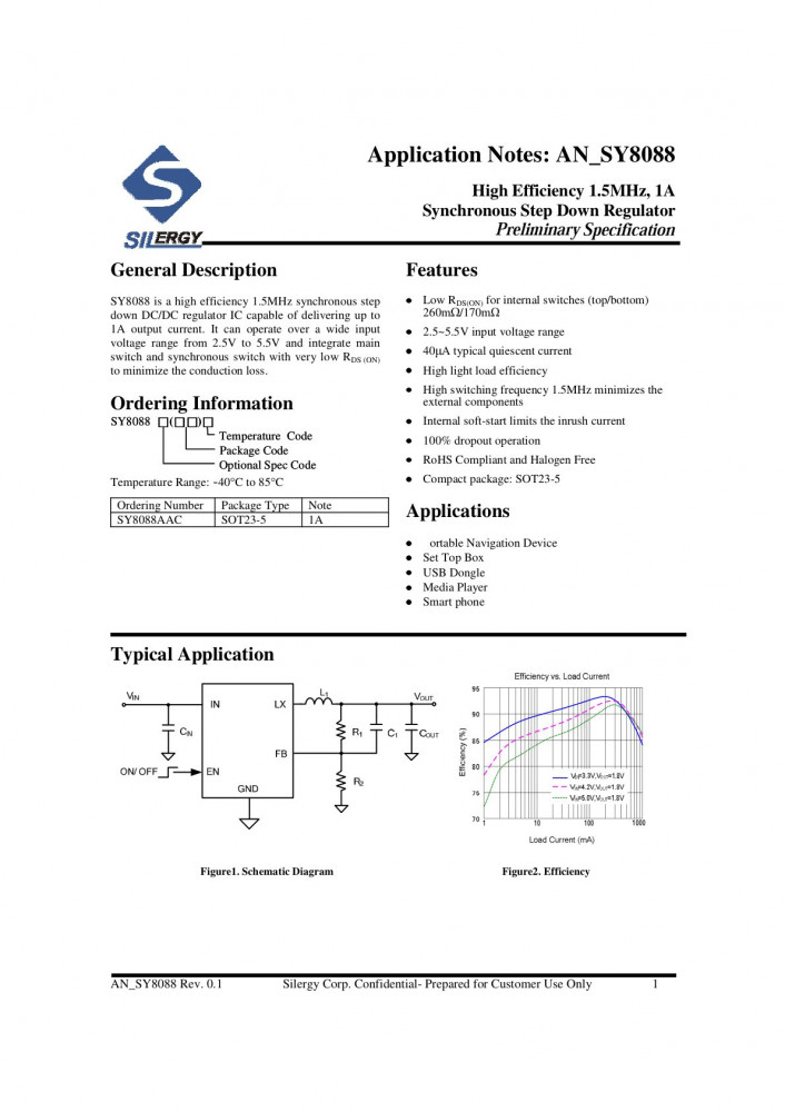 SY8088AAC datasheet page 1