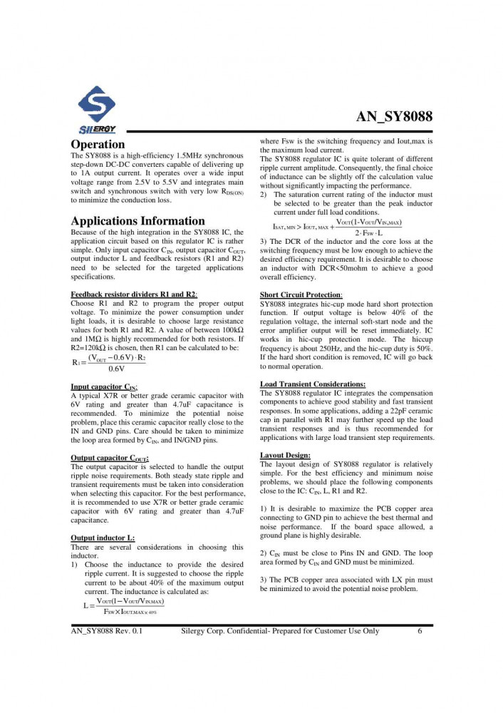 SY8088AAC datasheet page 6