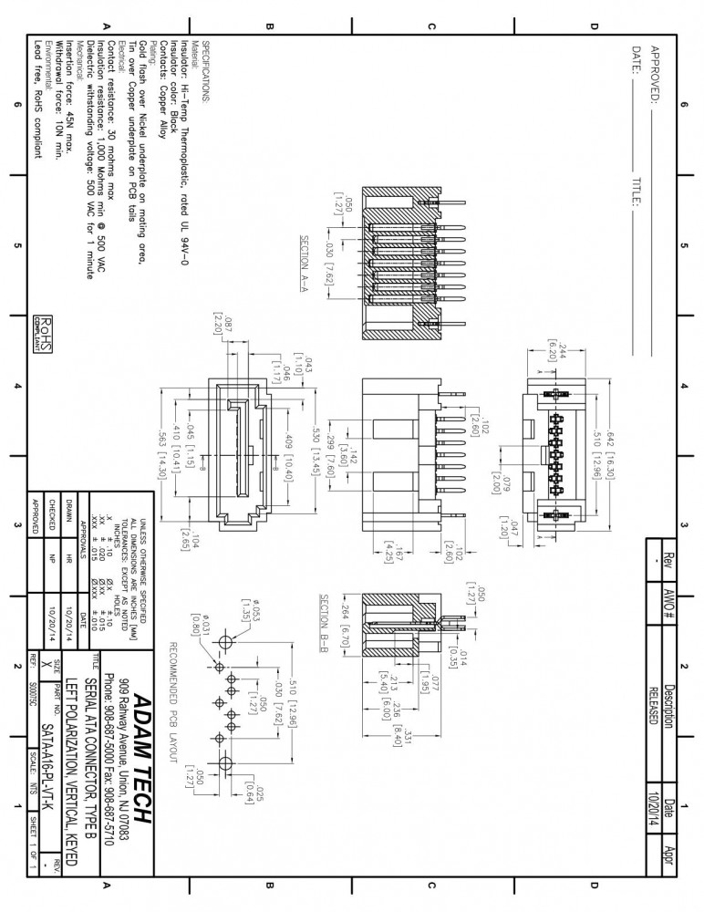 ADAM TECH SATA-A16-PL-VT-K product documentation image
