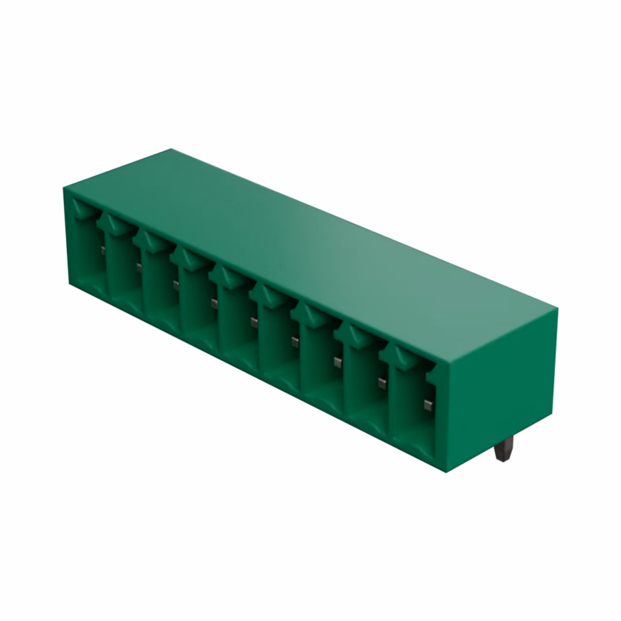 3.50mm Pitch Eurostyle Right-Angle PCB Header, Green Housing, 9 Circuits for sale
