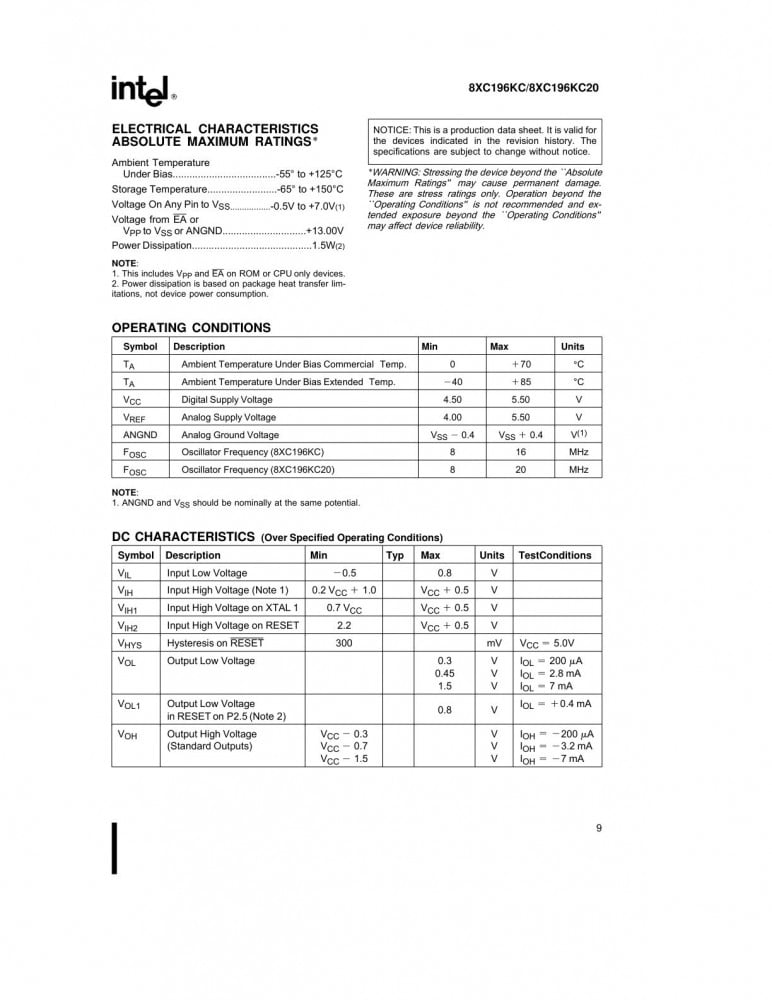N87C196KC-20 technical document page 10