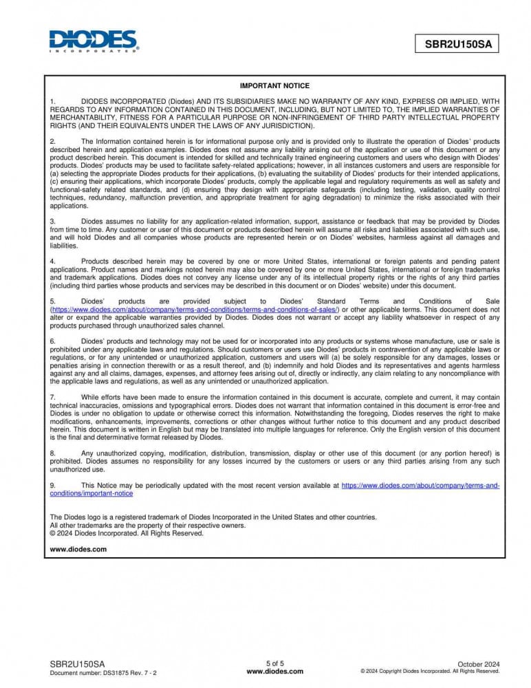 SBR2U150SA-13 datasheet page 5