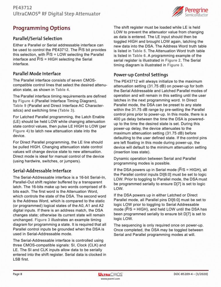 PE43712B-Z technical document page 8
