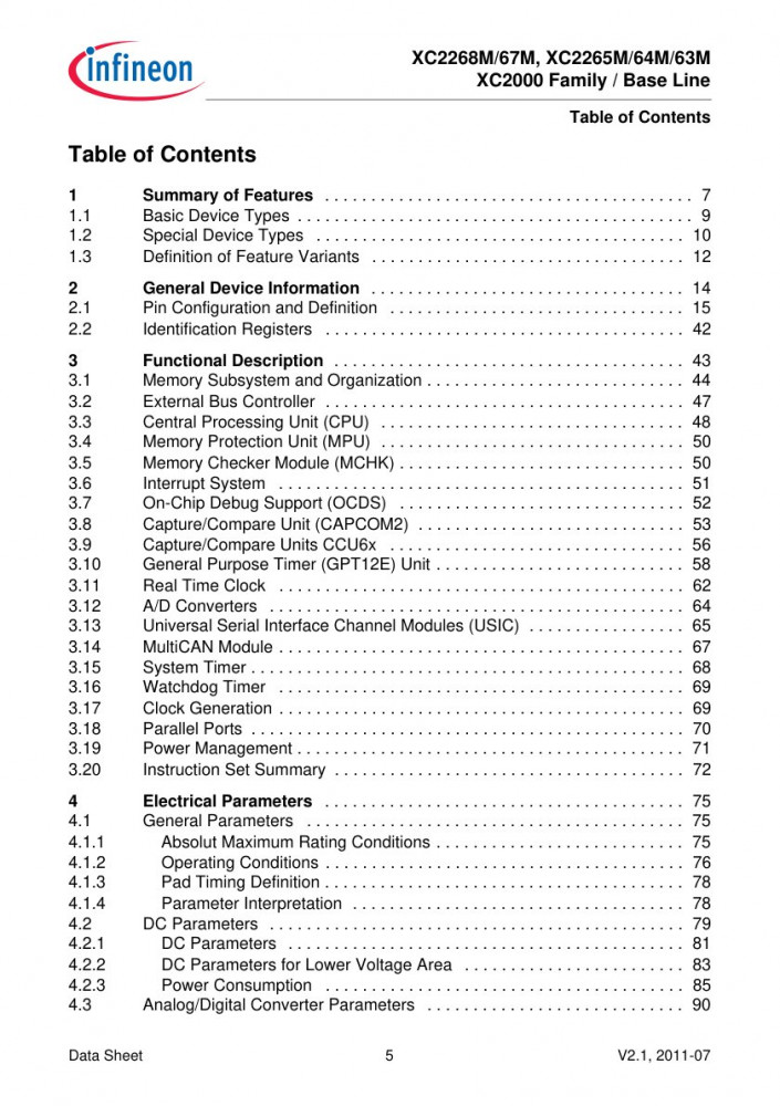 XC226xM datasheet preview page 5