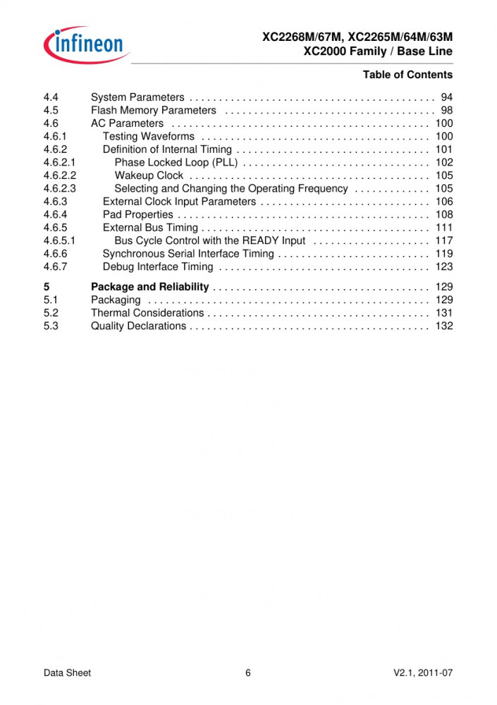 XC226xM datasheet preview page 6