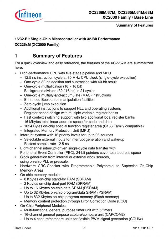 XC226xM datasheet preview page 7