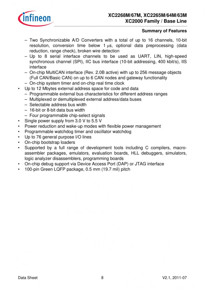 XC226xM datasheet preview page 8