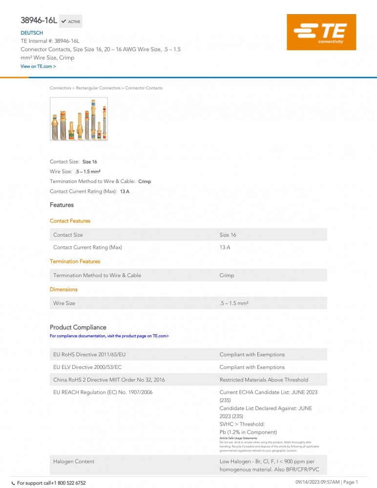 M39029/83-508 technical document page 1
