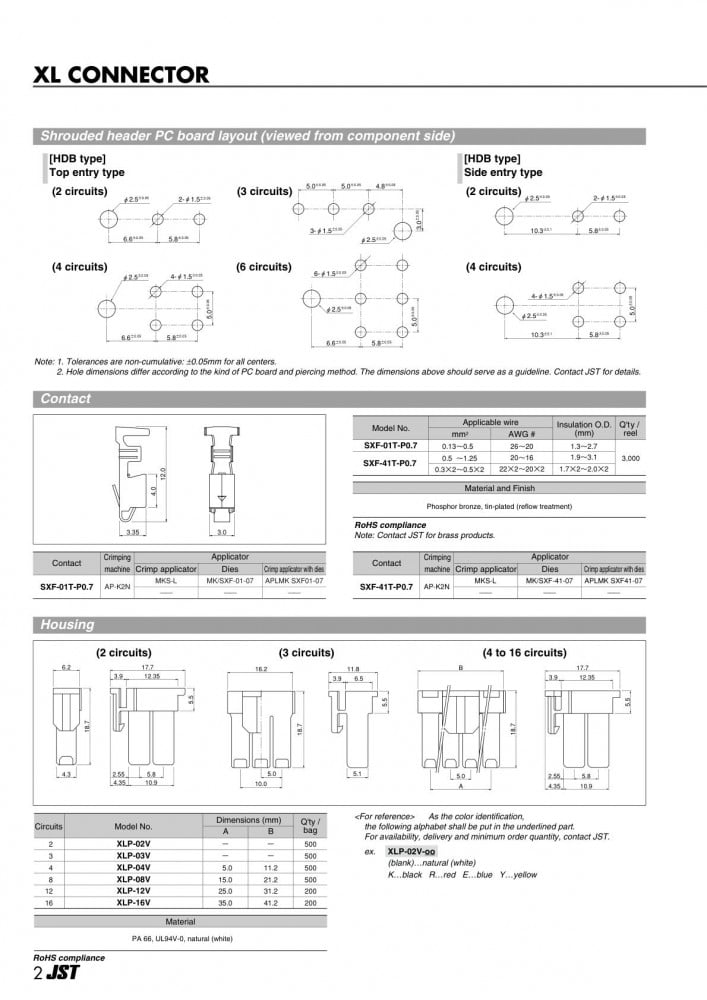 JST XL connector catalog page 2