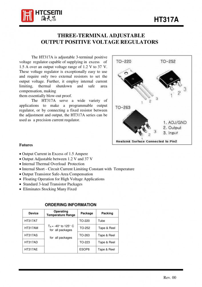HT317A datasheet page 1
