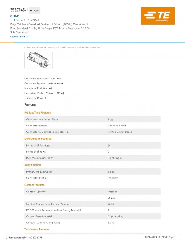 5552745-1 technical document page 1