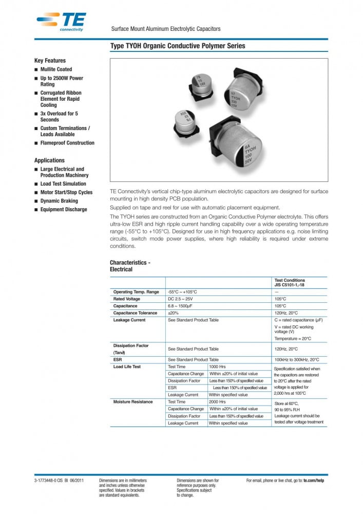 TYOH series technical document page 1