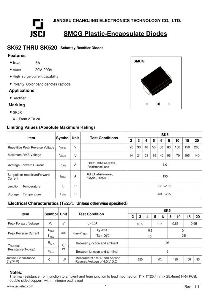 JSCJ SK515 datasheet page 1
