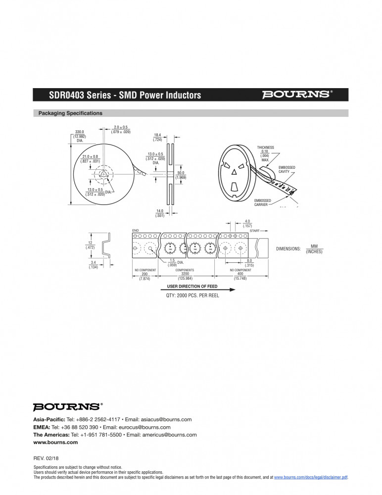 BOURNS SDR0403 series datasheet page 2