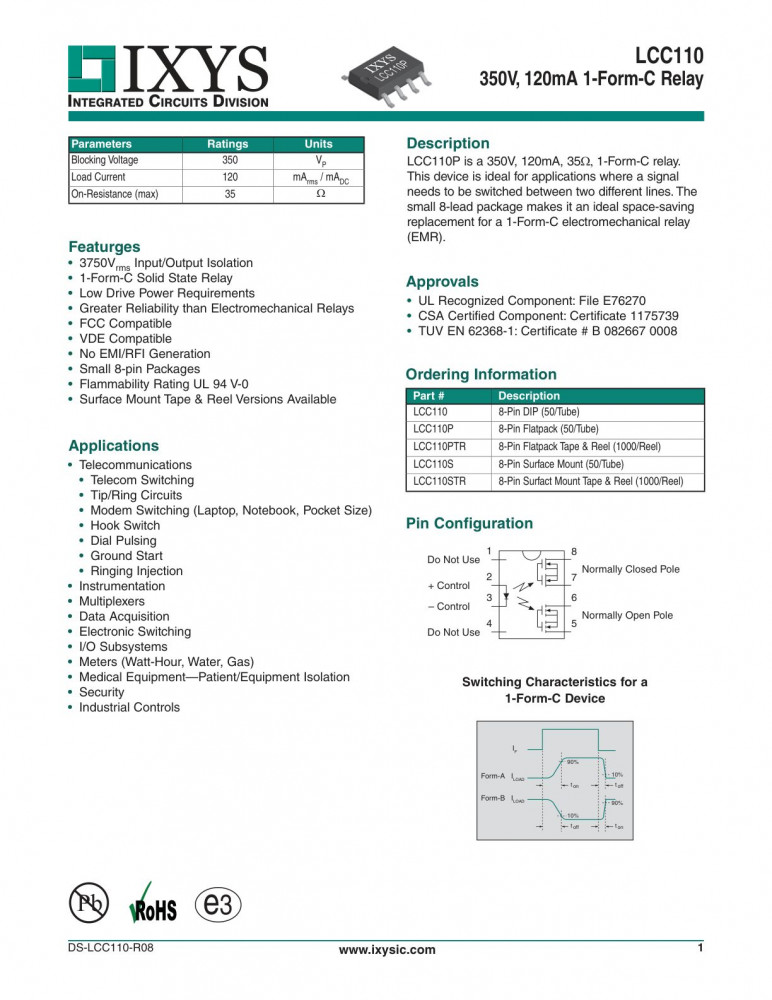 LCC110STR datasheet page 1
