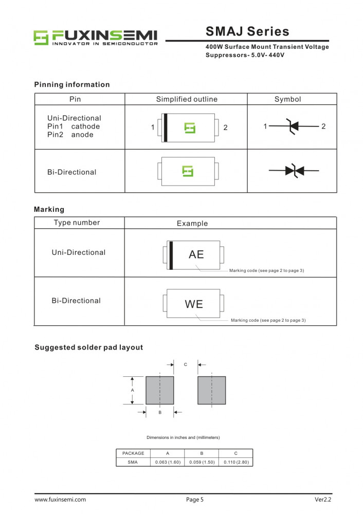 SMAJ17A datasheet page 5