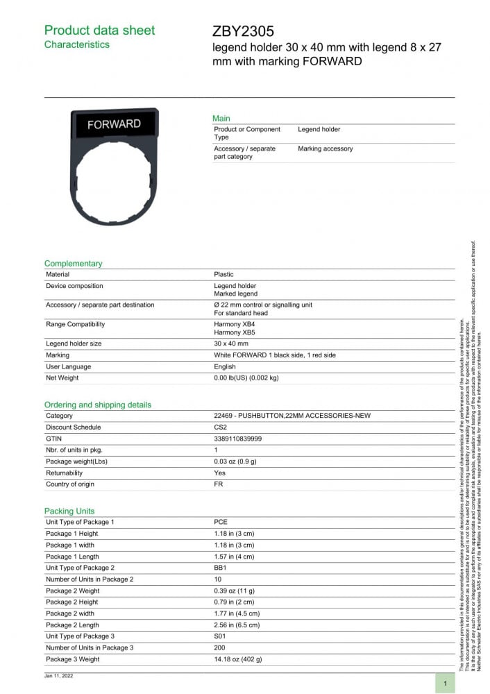 ZBY2305 technical document page 1
