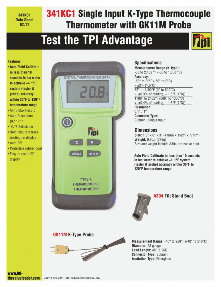 TPI 341KC1 product technical document preview