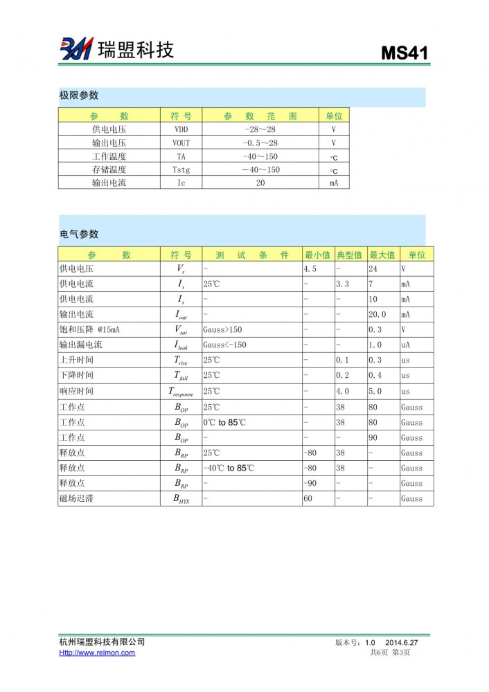 MS41 datasheet page 3