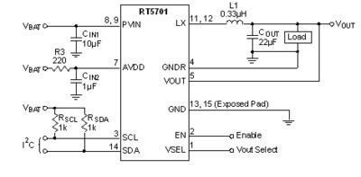 RT5801 - 3V to 5.5V, 4-Phase, Step-Down Converter with I2C Interface