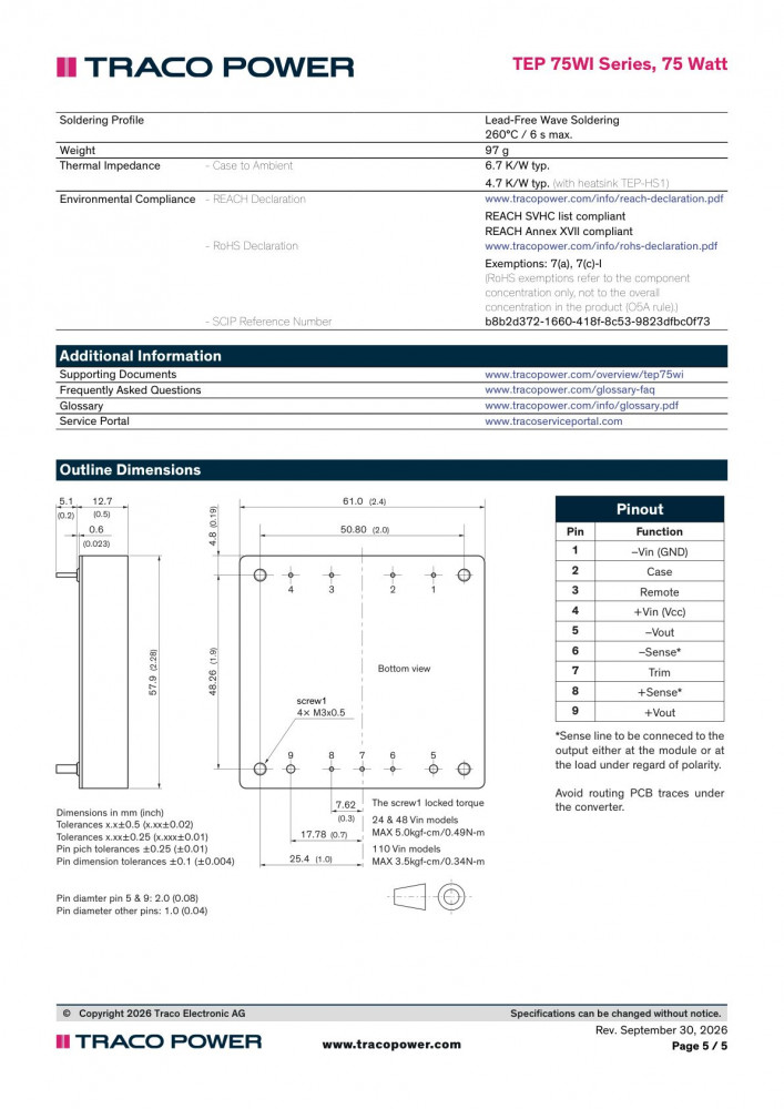 TEP 75WI datasheet page 5