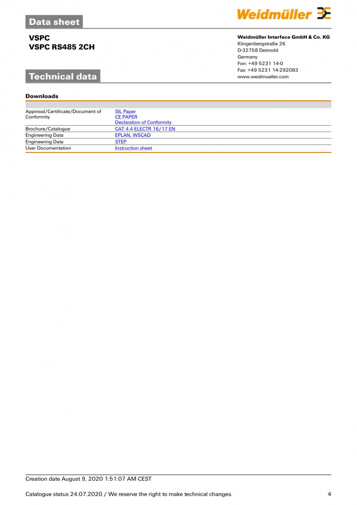 VSPC RS485 2CH documentation preview, page 4